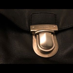 Prada | Bags | Prada Push Lock Leather Bag | Poshmark